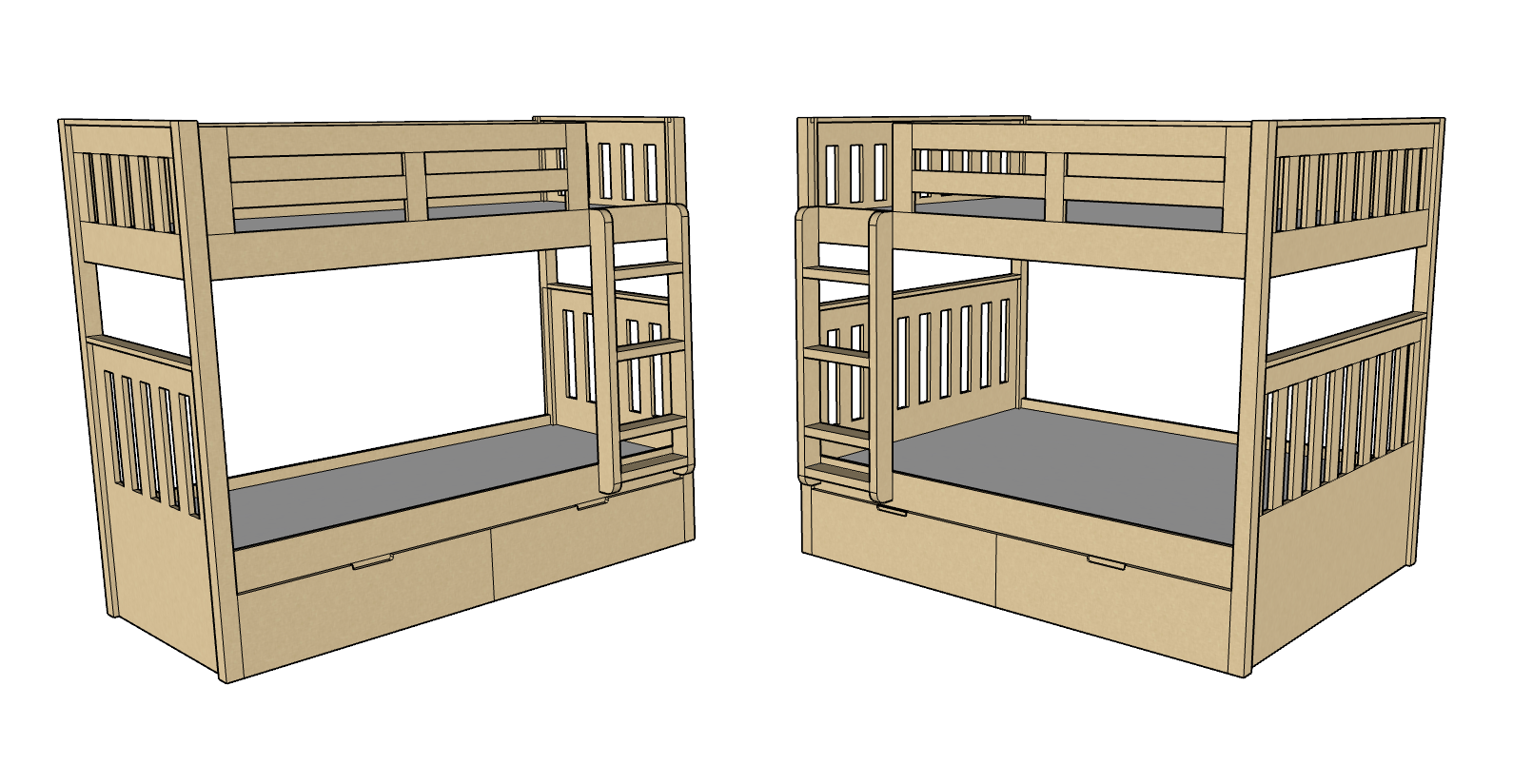 Max Bunk Bed, 90/120/150 – Classic Furniture